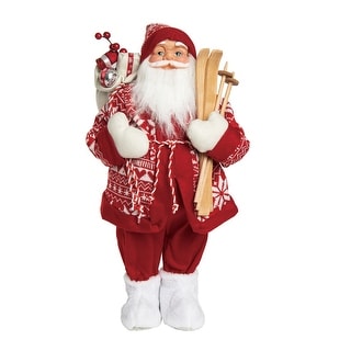 Transpac Fabric/Canvas 24 in. Multicolored Christmas Fair Isle Santa ...