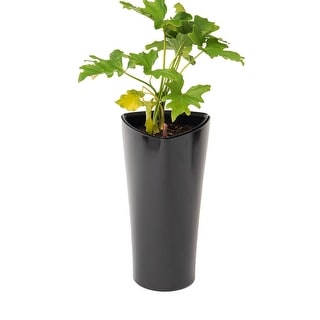 XBrand 22.4" H Black Plastic Self Watering Indoor Outdoor Triangle ...