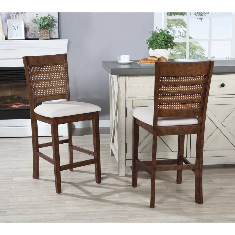 Walden 24" Cane Back Stool (2-Pack) - Overstock - 36157914