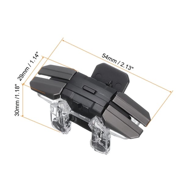 Gaming Trigger Mobile Game Controller 1 Pair Six-Finger Single Shot Type-C Black - Black Clear ...