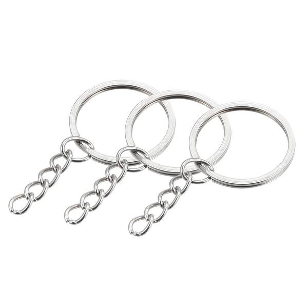 Split Keychain Rings, 2x27mm Round Flat Key Holder with Chain 12Pcs ...