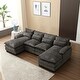 Modern Large Chenille Fabric Modular Couch U-Shape Sectional Sofa with ...