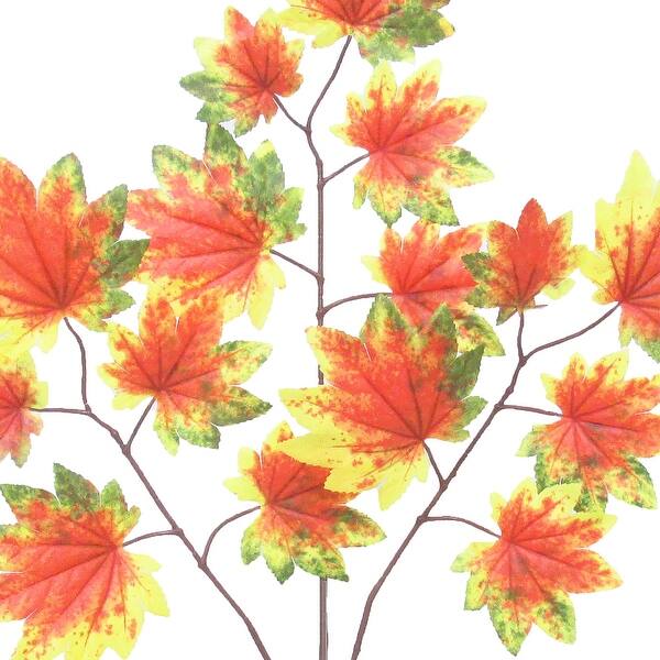 Set of 24 Artificial Maple Leaf Stem Plant Greenery Spray Branch 22in ...