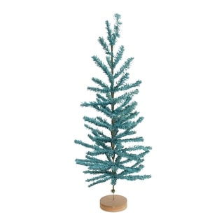 Turquoise Pine Tree with Wood Base (Set of 2) - Bed Bath & Beyond ...