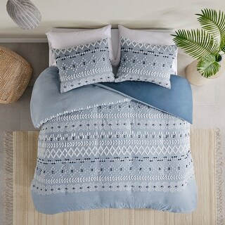 INK+IVY Dora Organic Cotton Chambray 3 Piece Duvet Cover Set (Insert Excluded) - Bed Bath ...