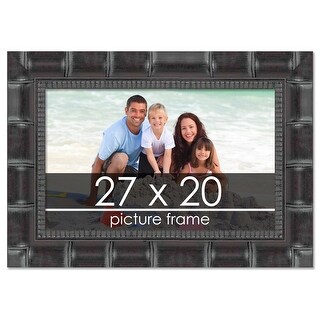 27x20 Bamboo Black Complete Wood Picture or Puzzle Frame with UV ...
