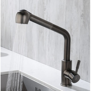 Grey Kitchen Faucet with Pull Out Sprayer for Sink 1 Hole - Bed Bath ...