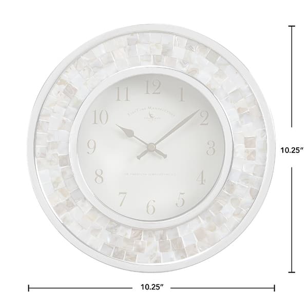 FirsTime & Co. Pearl Mosaic Wall Clock, American Crafted, White ...