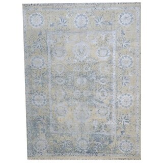 Wahi Rugs Hand Knotted Turk Anatolian Oushak Oxidized Silver Wash 8'0 ...