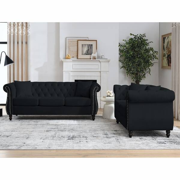 low back black couch