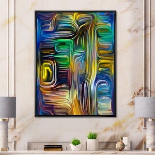 Designart "Colour Fusion VI" Modern Framed Canvas Wall Art Print - Bed ...