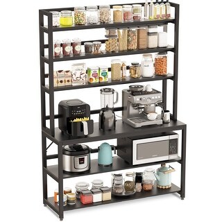 6 Tiers Bakers Racks for Kitchens, Kitchen Storage Stand with Hutch ...