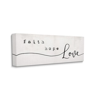 Stupell Faith Hope Love Phrase Charming Cursive Script Canvas Wall Art ...