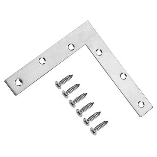 L Shape Brace 150x150x2mm Stainless Steel Mending Flat Brackets w ...