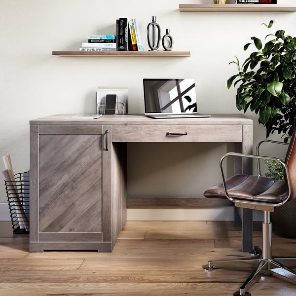 BELLEZE Hilo Home Office Desk with Drawer and Shelves - On Sale - Bed ...