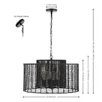 SAFAVIEH Lighting Amangiri Extendable Pendant - 40 in. W x 12 in. D x ...