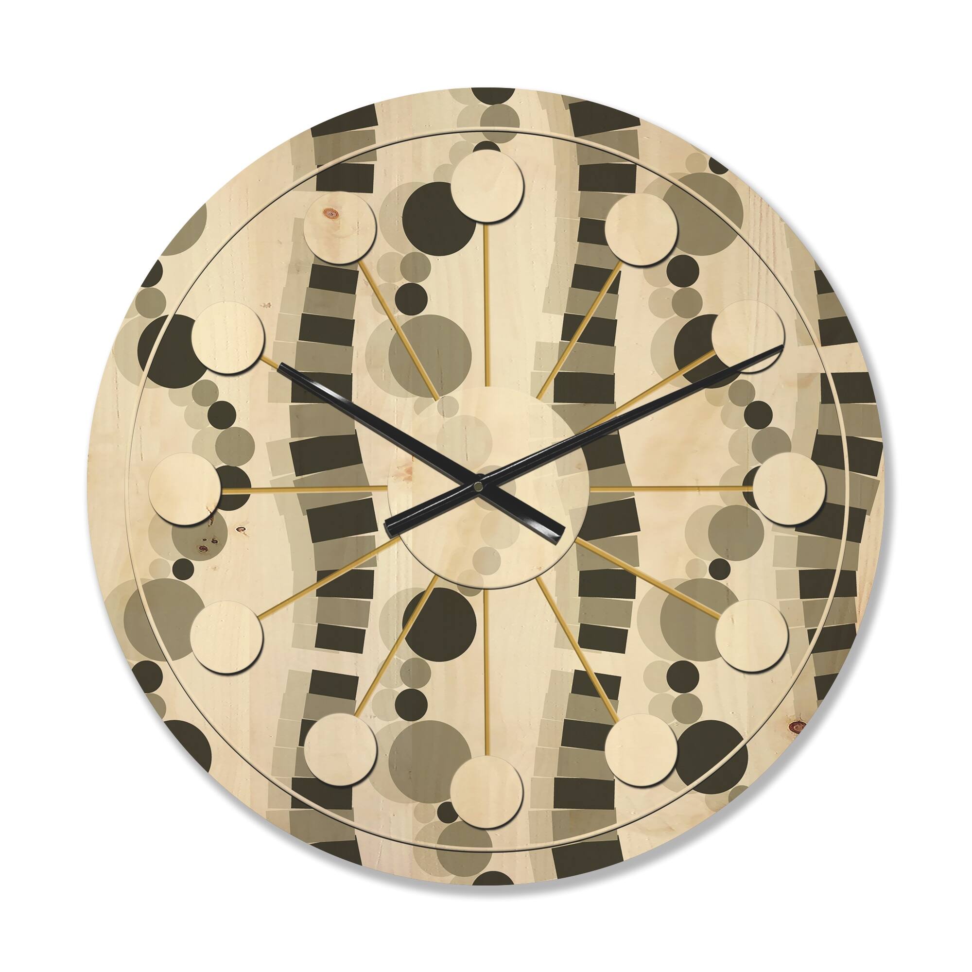Designart Monochrome Geometric Pattern Vi Mid Century Modern Wood
