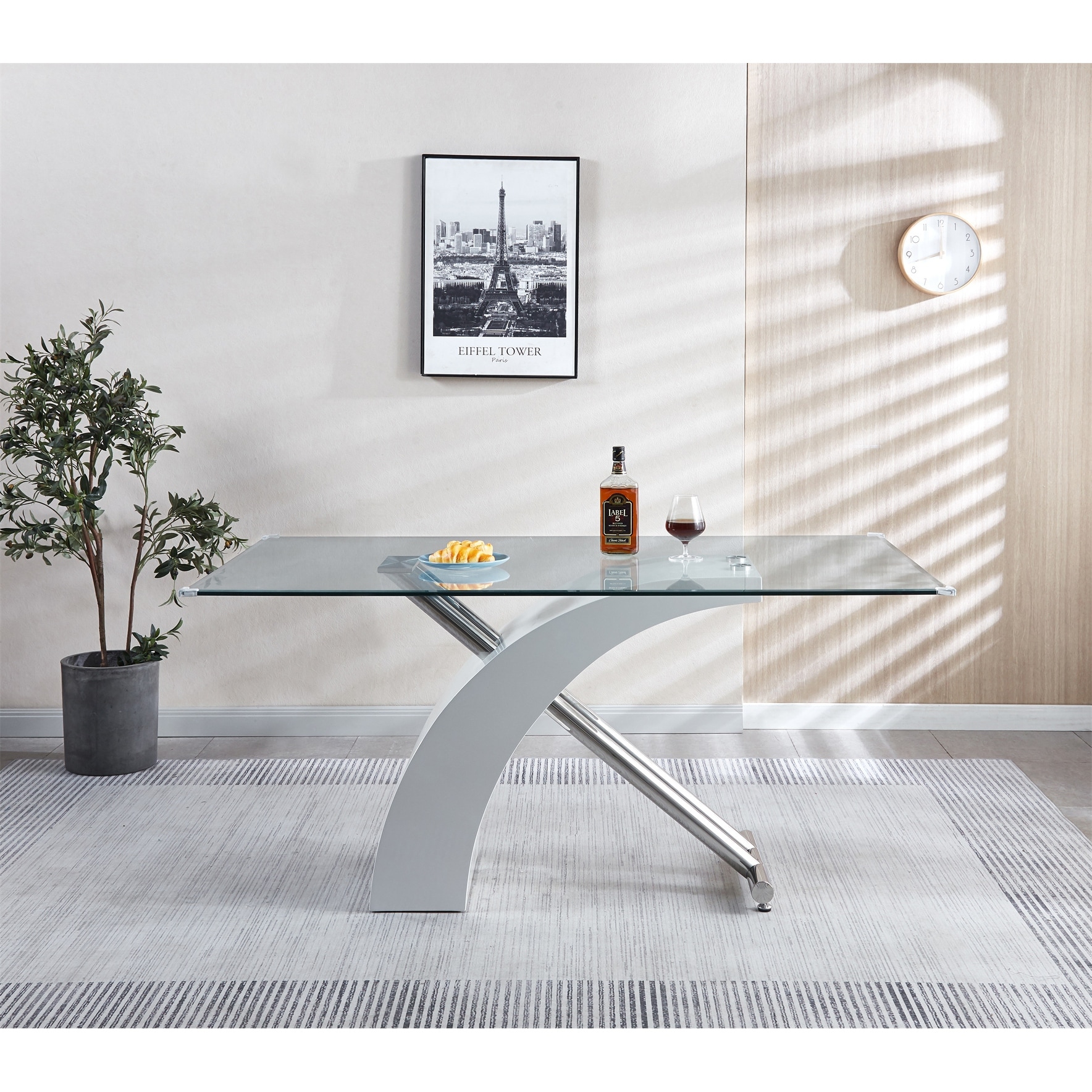 Modern minimalist rectangular dining table - Bed Bath & Beyond - 39700347
