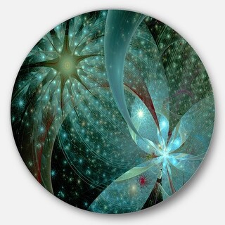 Designart 'Symmetrical Fractal Flower in Light Blue' Modern Floral Disc ...
