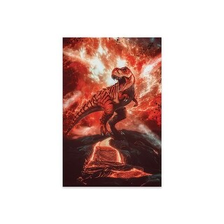 Volcanic Eruption Tyrannosaurus Rex Print On Acrylic Glass by GEN Z ...
