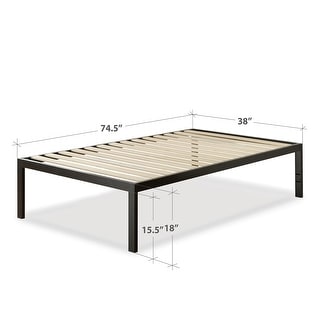 Porch & Den McAlpin 12-inch Heavy Duty Metal Platform Bed Frame Grey ...