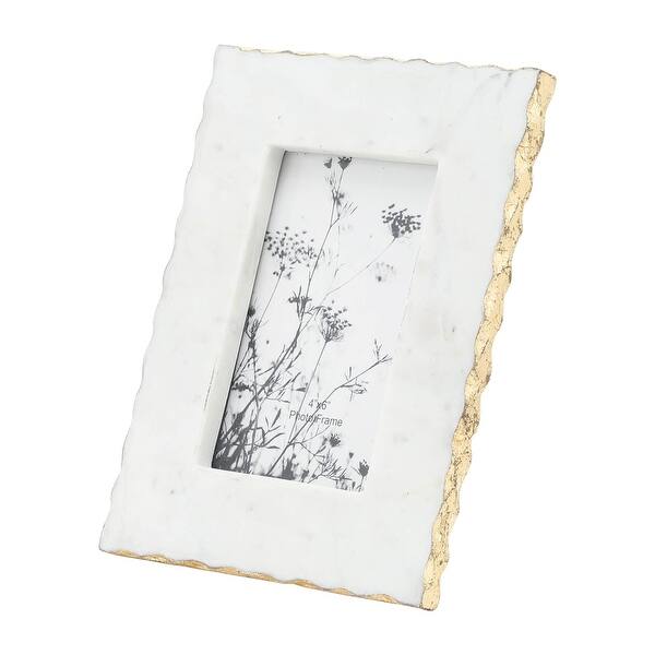 Sagebrook Home White Marble Jagged Edges Photo Frame Contemporary ...