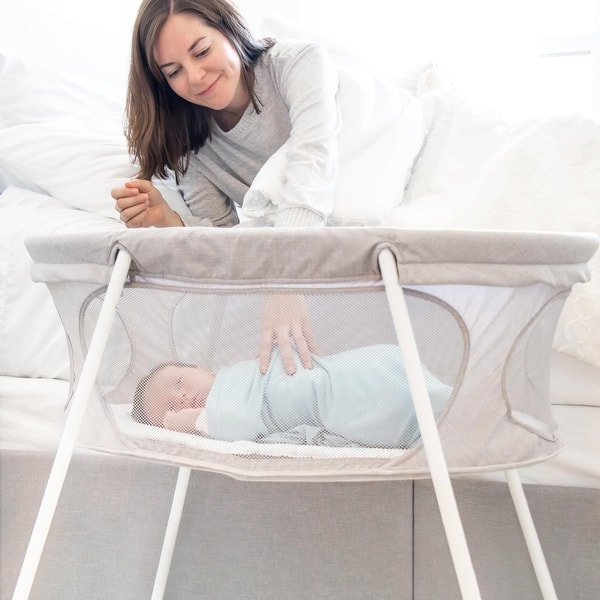 Baby Basics™ Infant Bassinet, Grey, Portable and Collapsible, Includes ...