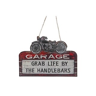 Embossed Metal Wall Sign (Grab Life By The Handlebars) - Bed Bath ...