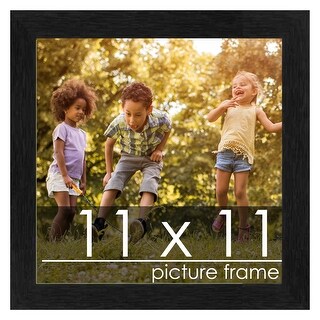 11x11 Traditional Black Complete Wood Square Picture Frame with UV ...