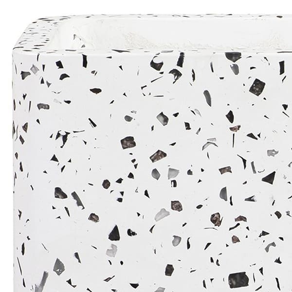 Zia 24 Inch Modern Indoor Outdoor Planter, Terrazzo Concrete Cut Out ...