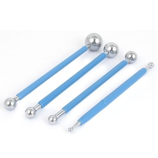 Sugarcraft Fondant Clay Decorating Metal Ball Modelling Tool Set 4 in1 - Silver Tone, Blue - Bed ...