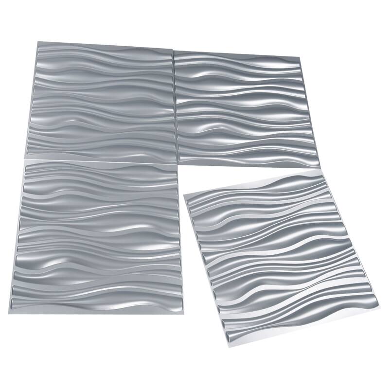 Art3d PVC Wave Board Textured 3D Wall Panels,19.7" x 19.7" (12 Pack ...
