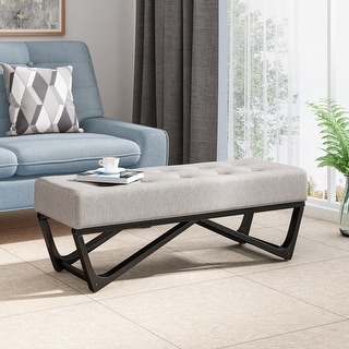 Essential Upholstered Ottoman - Basic Accent Piece for Home Decor - Bed ...