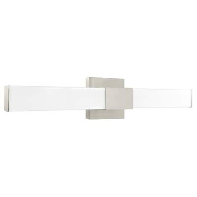 Luxrite LED Bathroom Vanity Light Fixtures Square 24 Inch Brushed ...