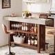 Home Bar Unit, Modern 2-Tier Bar Table with Footrest - 15.75"D x 62.99 ...