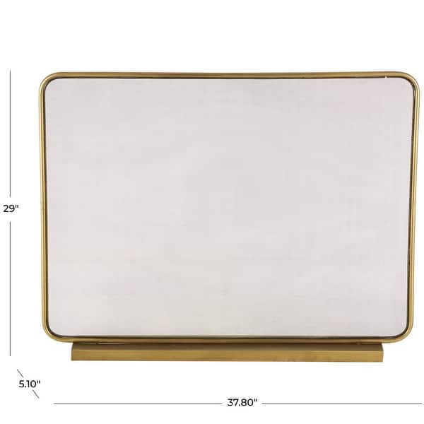 Gold Metal 1 Panel Geometric Fireplace Screen with Rounded Edges and ...