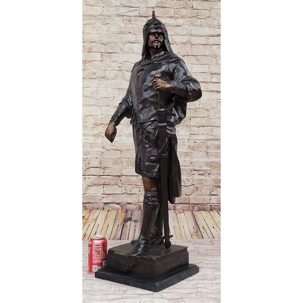 Turkish Or Arabian Man Warrior W/ Sword Bronze Statue Sculpture Figure ...
