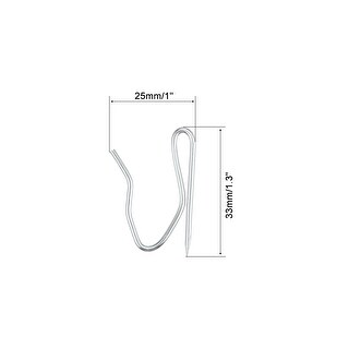 Curtain Hooks Clip Carbon Steel Pin-On Drapery Hooks Silver Tone 120 ...