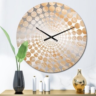Designart "Cream Marbled Melody II" Beige Abstract Clocks Modern ...