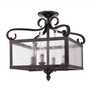 Golden Lighting Valencia 4 Light 19" Wide Semi-Flush Ceiling Fixture ...