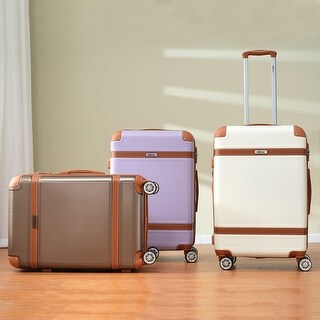 Purple Trunk SetsHardside Expandable Spinner Wheel 3-Piece Suitcase Set ...