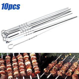 10pack Shish Skewers Barbeque BBQ Kebab Flat Long Grill Sticks ...