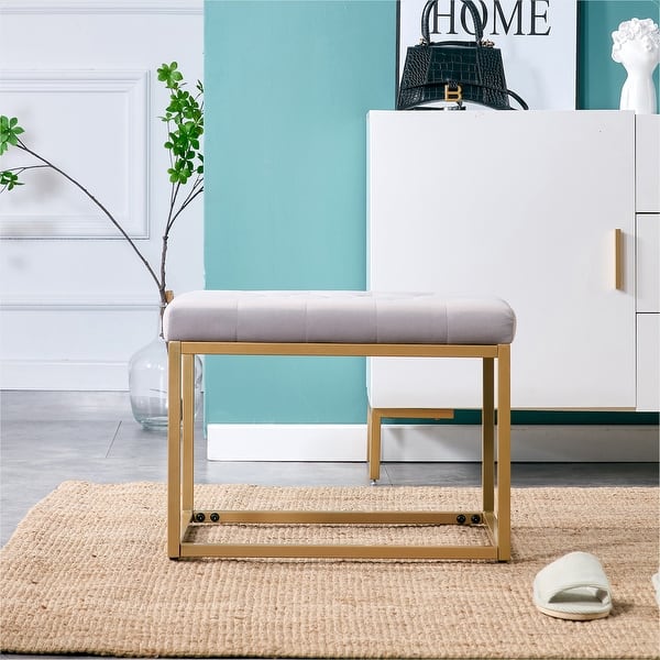 Velvet Vanity Seat Footstool，Shoe Stool - Bed Bath & Beyond - 37543305