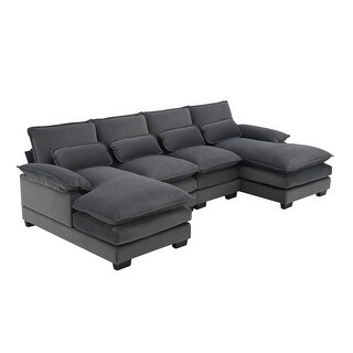 U Shaped Modular Sofa Sectional Couch 6 Seat Upholstered Sleeper Sofa