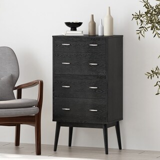 4-Drawer Vertical Chest, Storage Cabinet with Slatted Drawer Fronts ...