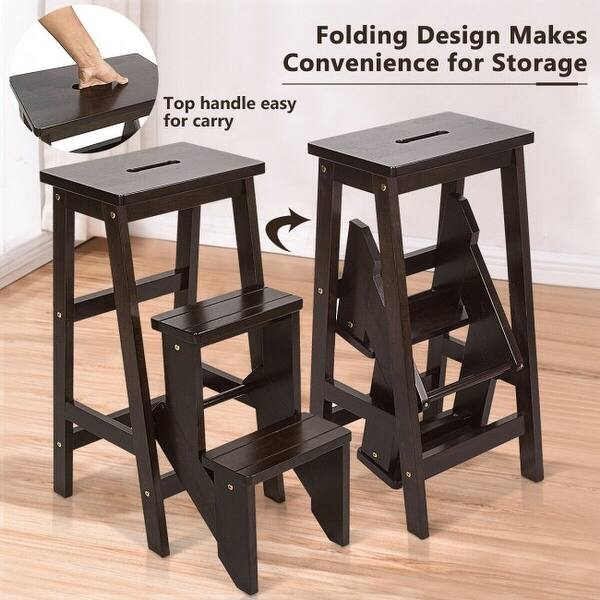 3 Tier Step Stool 3 in 1 Folding Ladder Bench - 15"L x 23"W x 30"H ...
