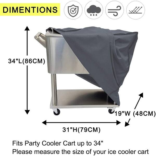 Cooler Cart Cover Rolling Ice Chest Cover Universal Outdoor 80 Quart ...