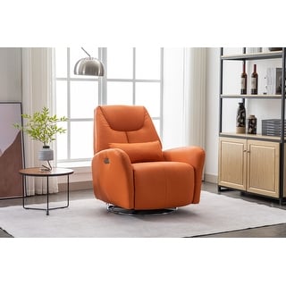 Orange Swivel Rocking Power Recliner with Voice Control - Bed Bath ...