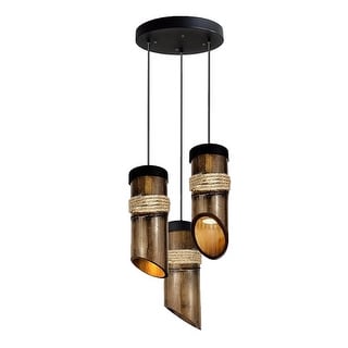Tropical light fixture Brown natural light Wood pendant light - N/A ...