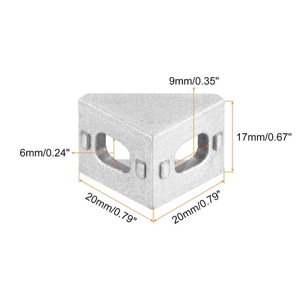 8Pcs Inside Corner Bracket Gusset 20x20x17mm 2020 Angle Connectors ...
